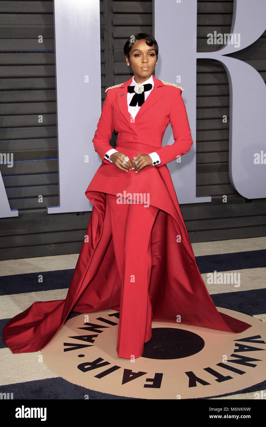 Janelle Monae attending the 2018 Vanity Fair Oscar Party hosted by ...