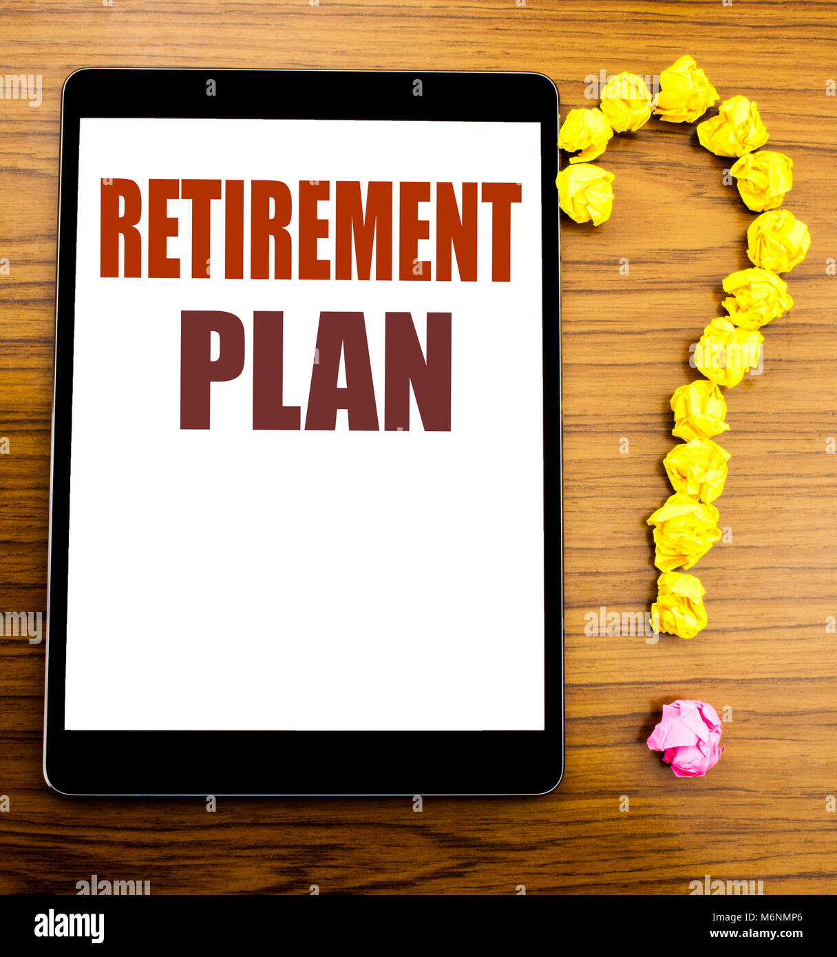Handwriting Announcement text showing Retirement Plan. Business concept ...