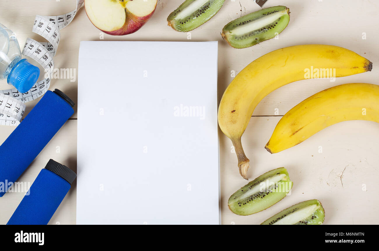 Fitness and diet plan background Stock Photo - Alamy