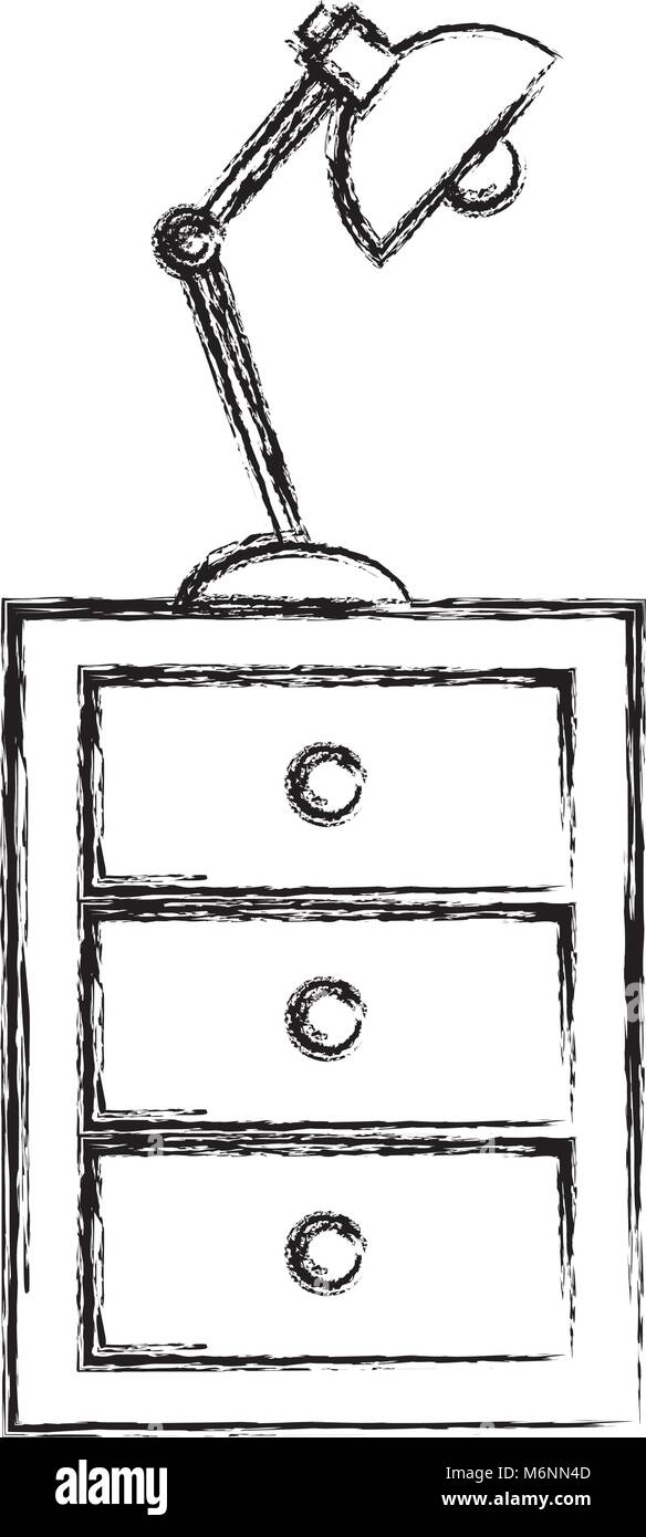 wooden office drawer with lamp Stock Vector Image & Art - Alamy
