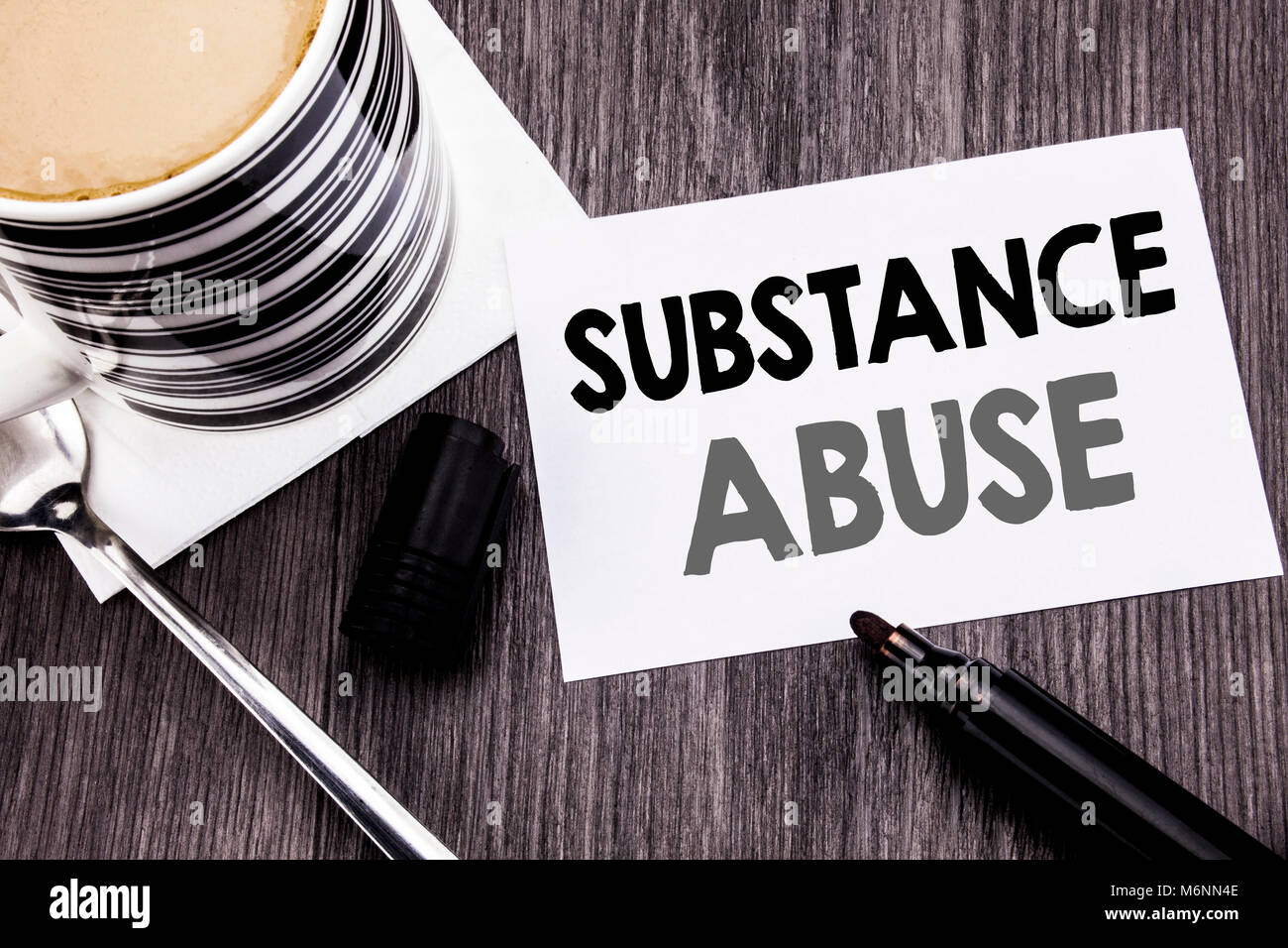 Handwriting Announcement text showing Substance Abuse. Business concept ...