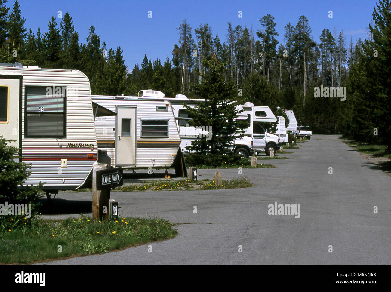 RVs at Fishing Bridge RV Park. RVs at Fishing Bridge RVPark Stock Photo ...