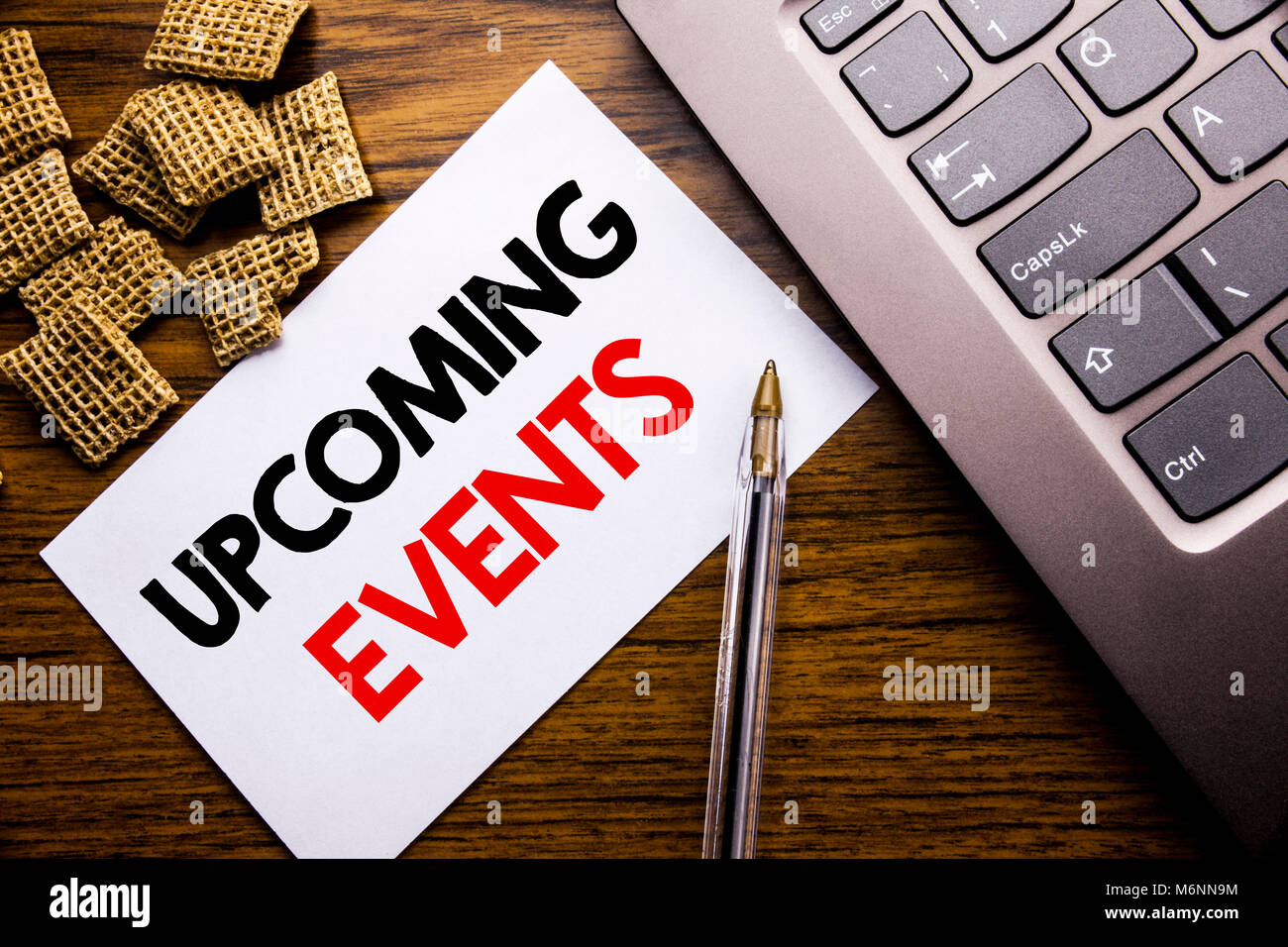 Handwriting Announcement text showing Upcoming Events. Business concept ...