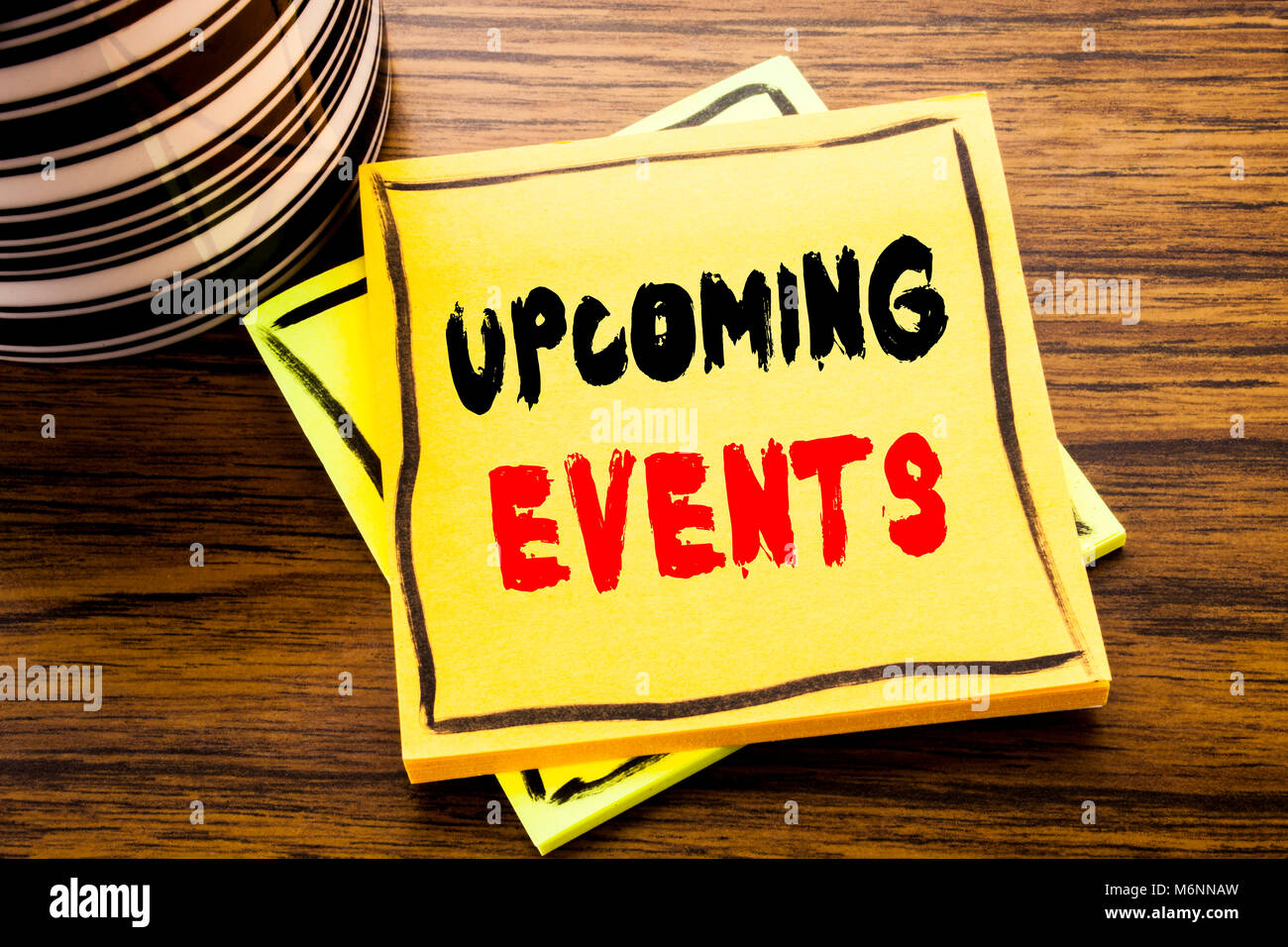 Handwriting Announcement text showing Upcoming Events. Business concept ...