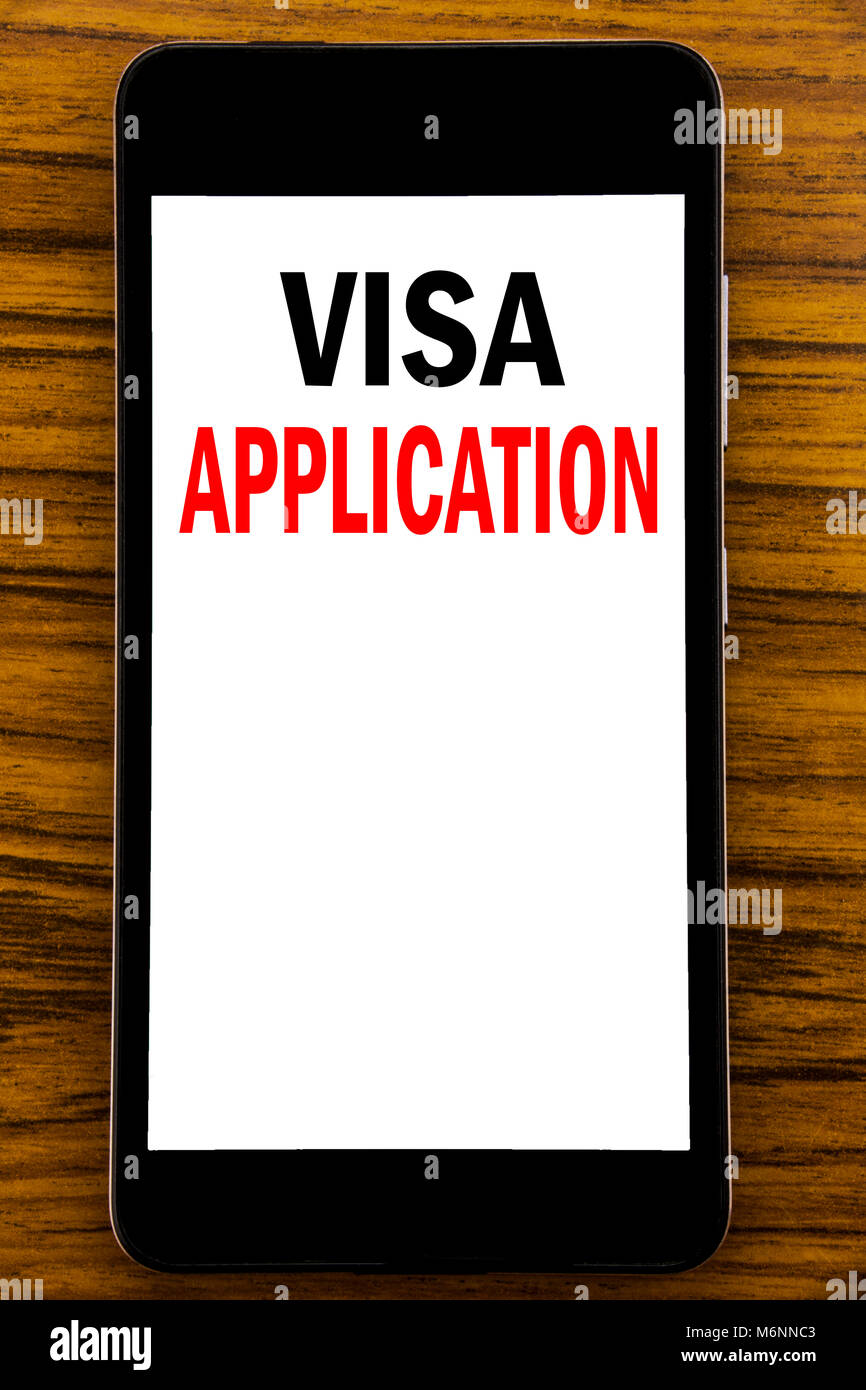 Handwriting Announcement text showing Visa Application. Business ...