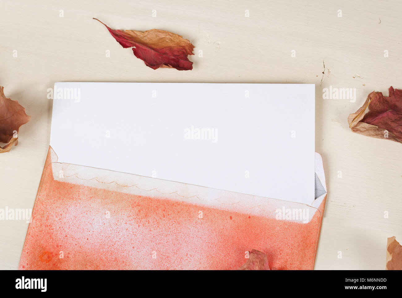 Envelope and a sheet of paper.Free space for a text Stock Photo - Alamy