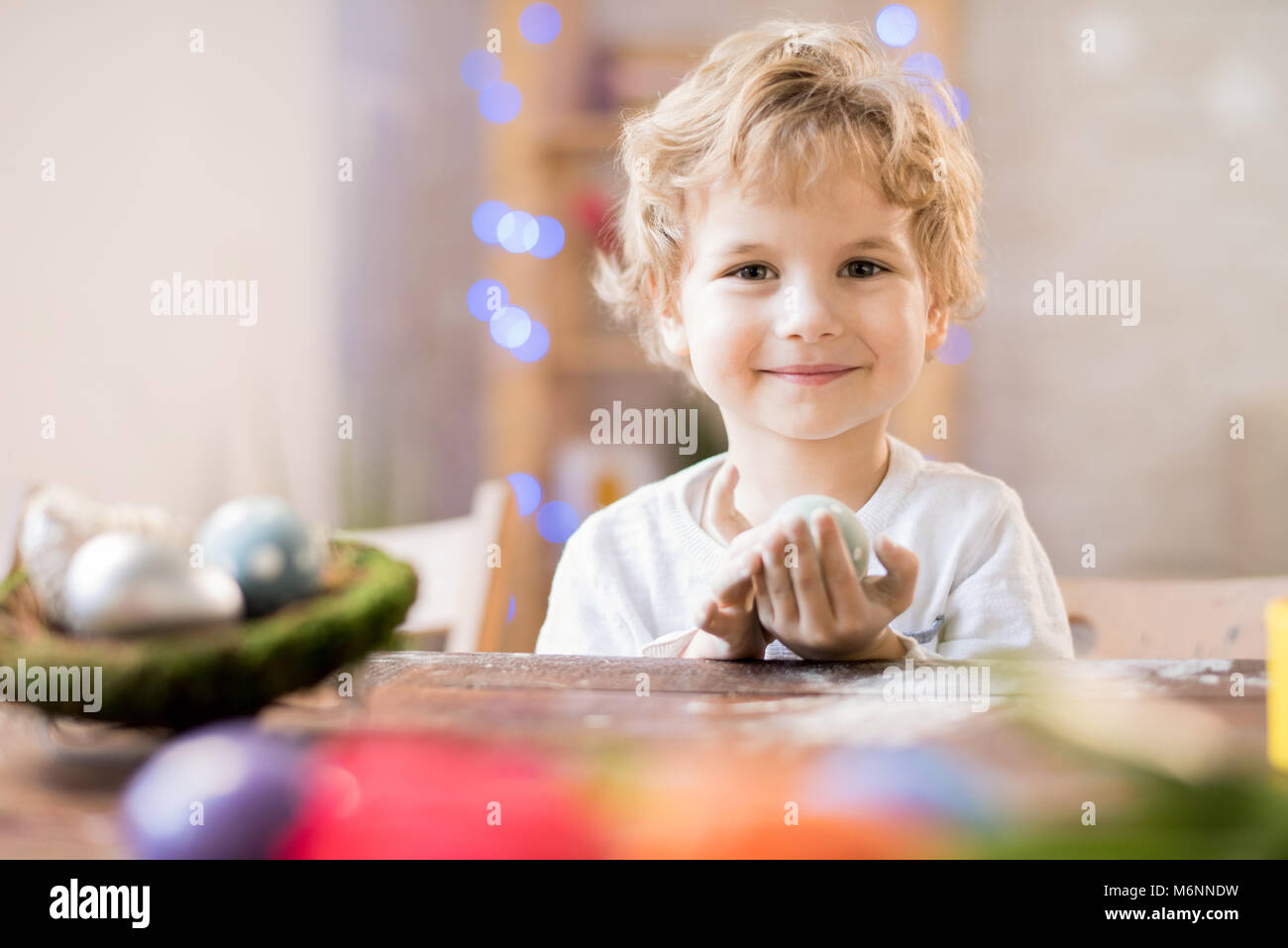 Little Boy Celebrating Easter Stock Photo - Alamy
