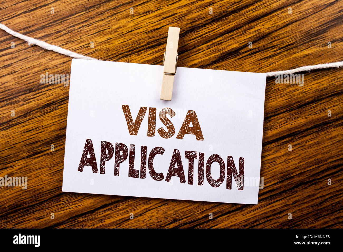 Handwriting Announcement text showing Visa Application. Business ...