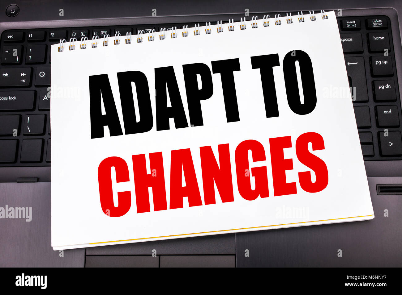 Handwritten text showing Adapt To Changes. Business concept writing for ...