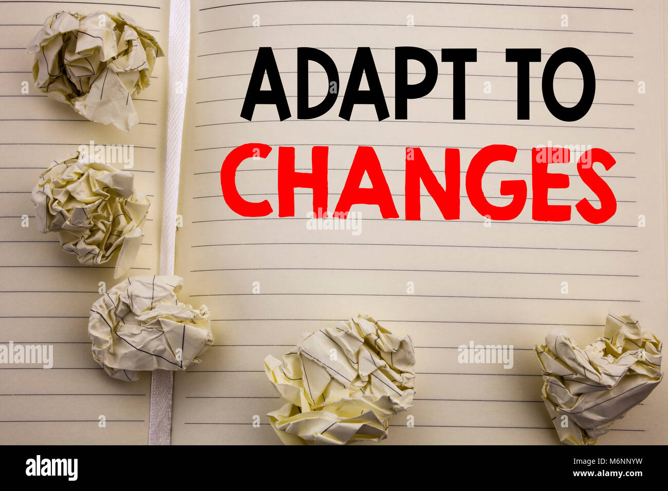 Handwritten text showing Adapt To Changes. Business concept writing for ...