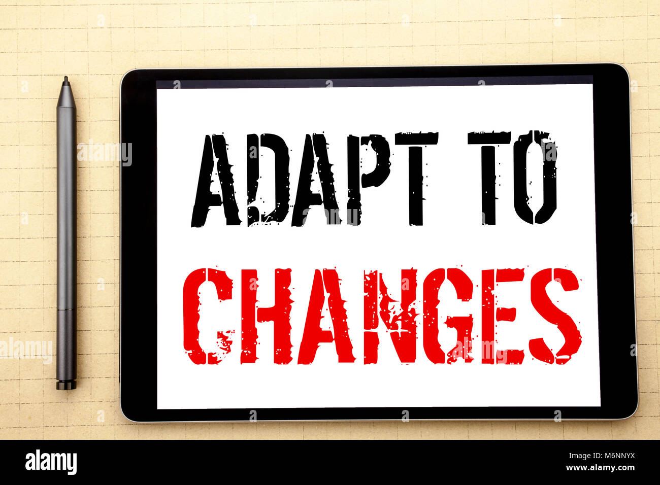 Handwritten text showing Adapt To Changes. Business concept writing for ...