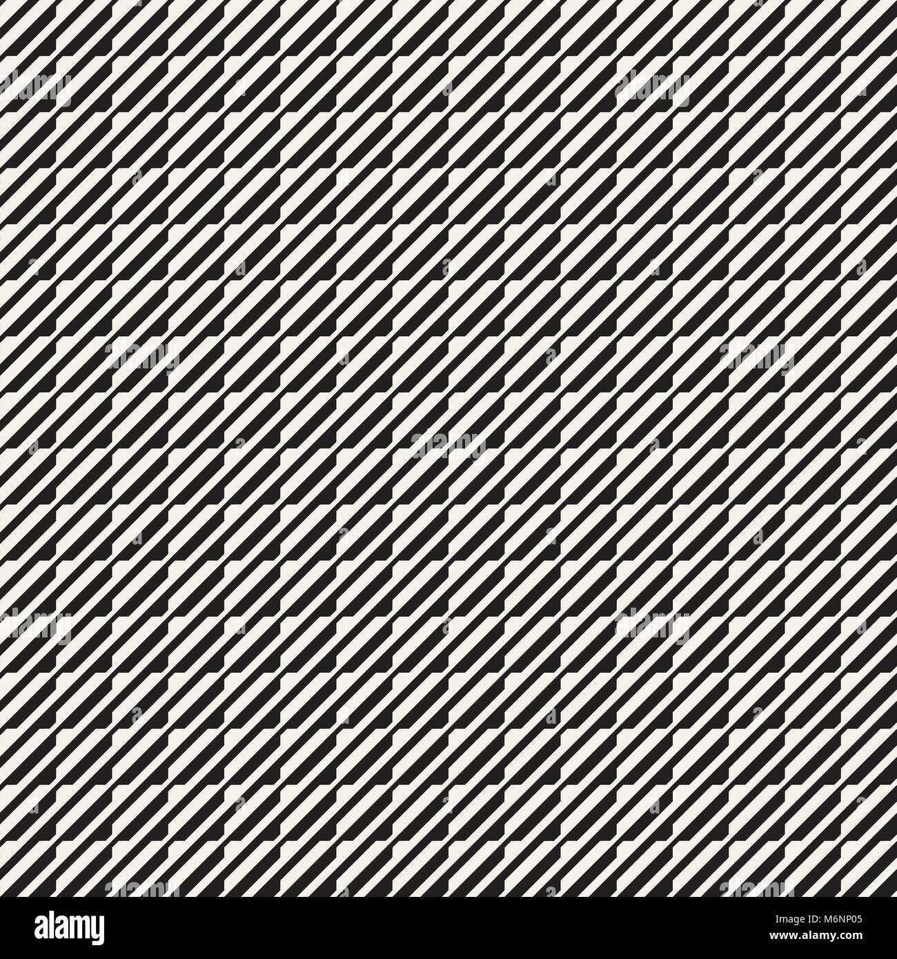 Vector Seamless Black And White Halftone Lines Pattern Abstract