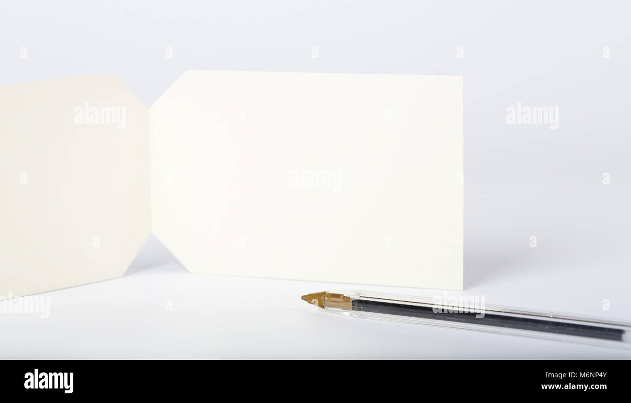 Empty post card with a black pen. Free space for a text Stock Photo - Alamy
