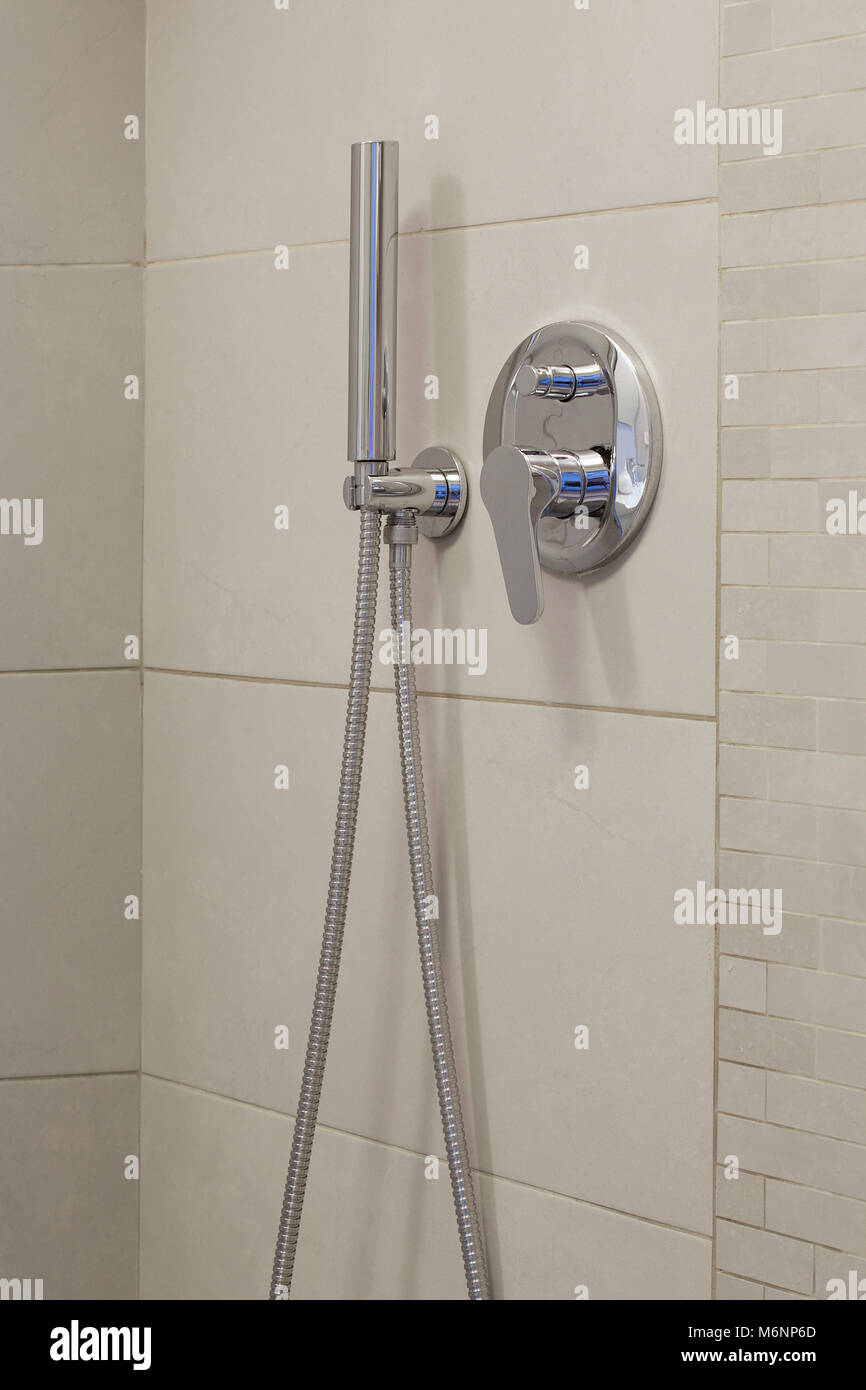 Handshower spray setting.Closeup Stock Photo - Alamy