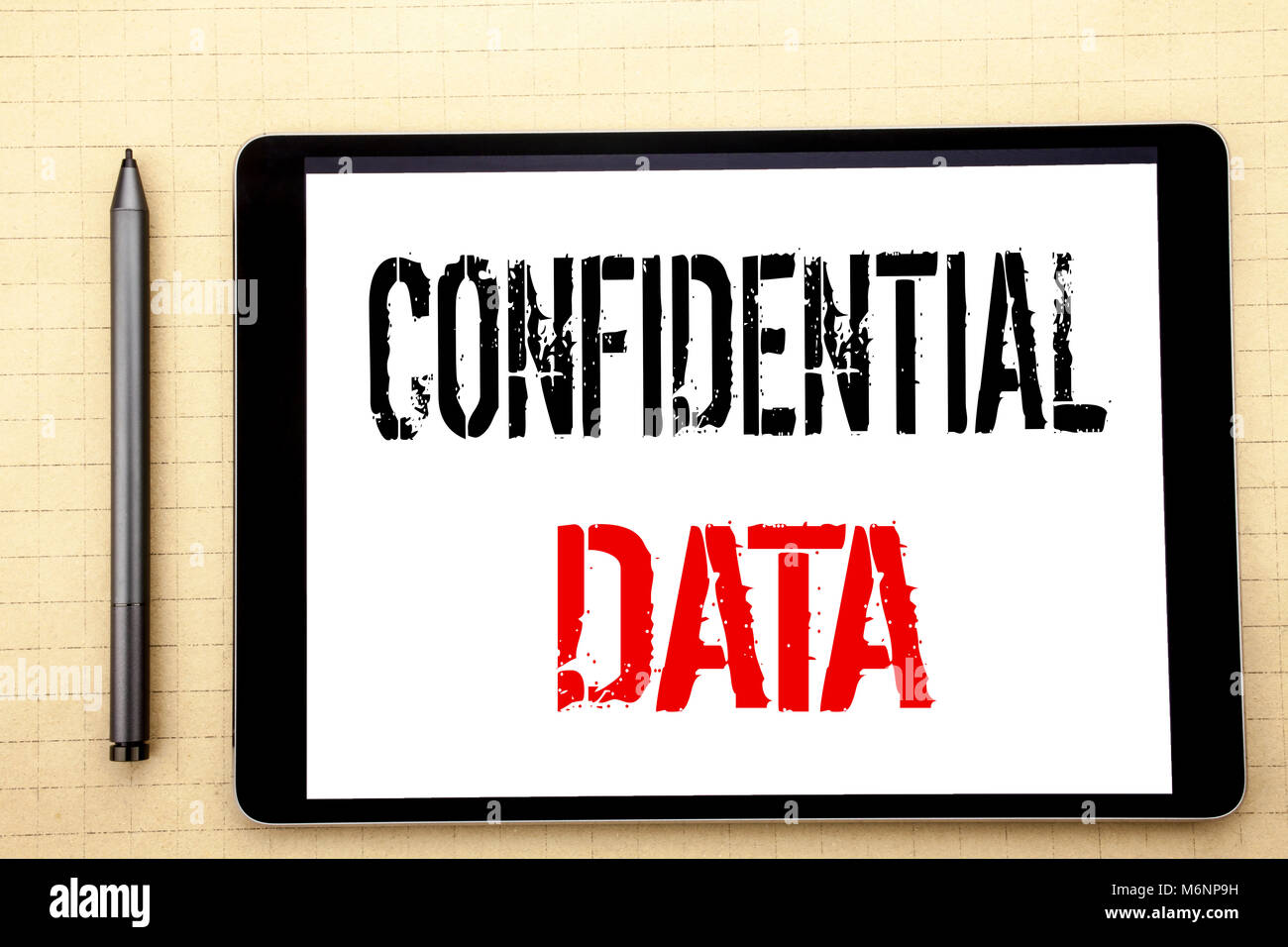 Handwritten text showing Confidential Data. Business concept writing ...