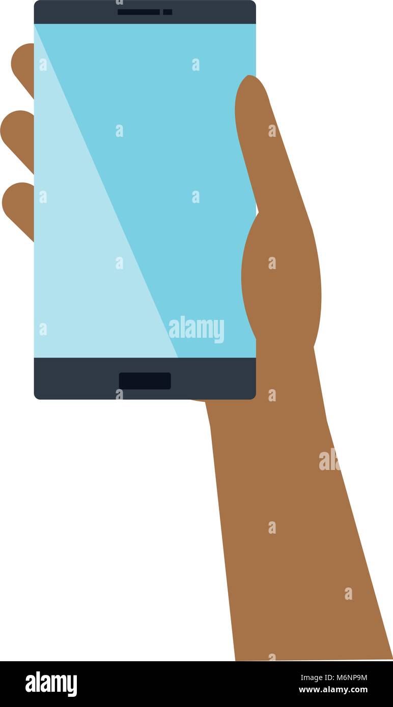 hand user with smartphone device isolated icon Stock Vector Image & Art ...