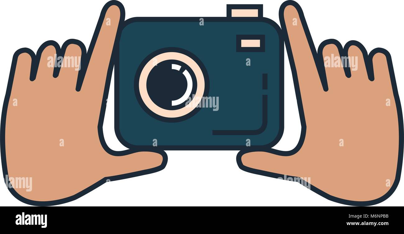 hands with photographic camera Stock Vector Image & Art - Alamy