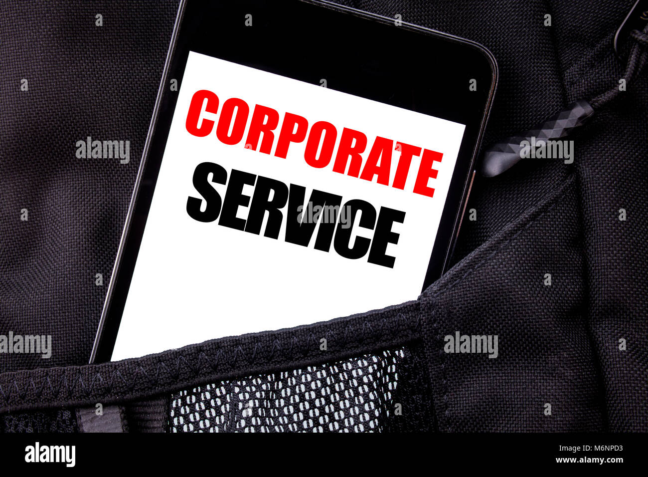 Handwritten text showing Corporate Service. Business concept writing ...