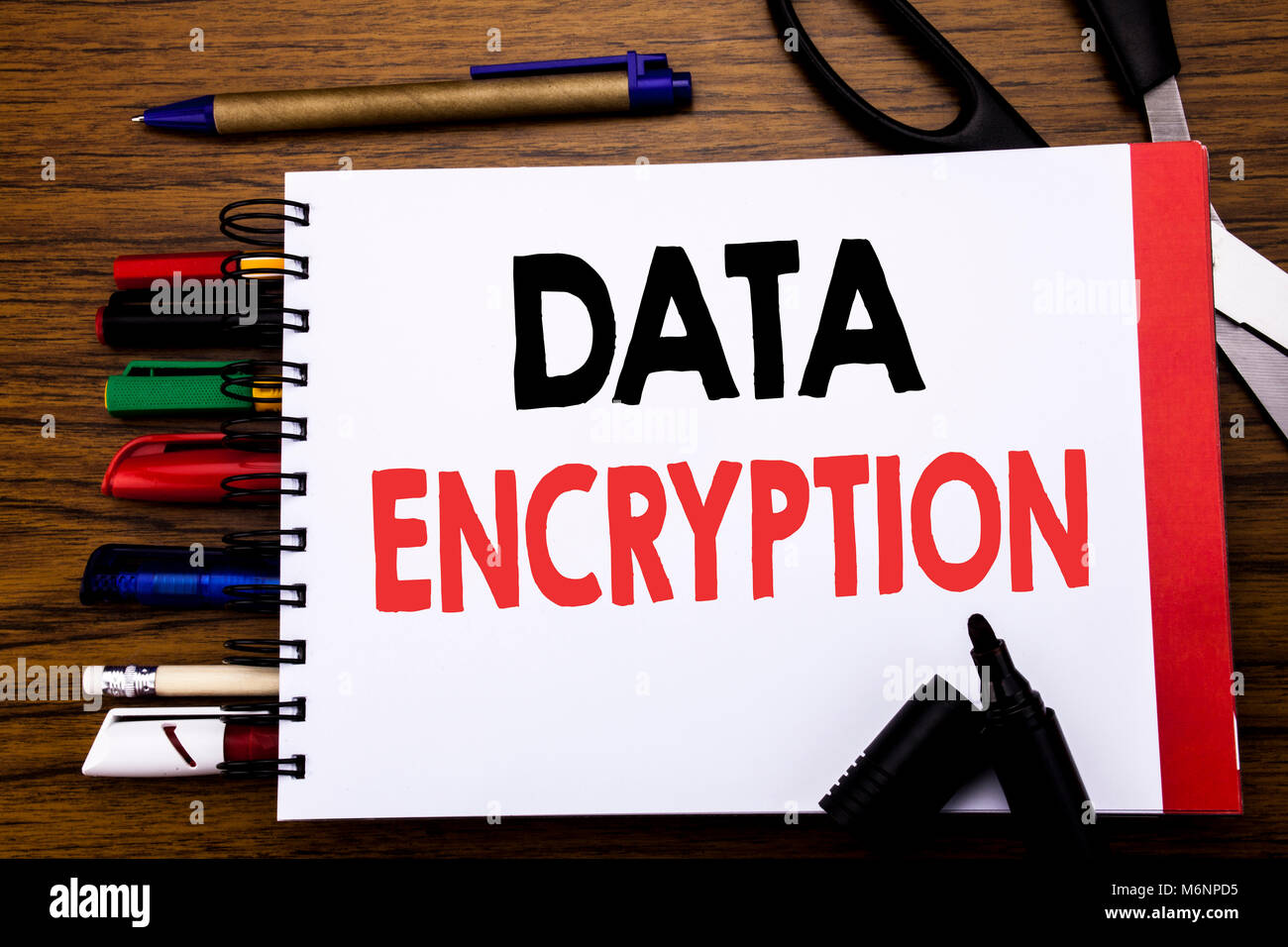 Handwritten text showing Data Encryption. Business concept for ...