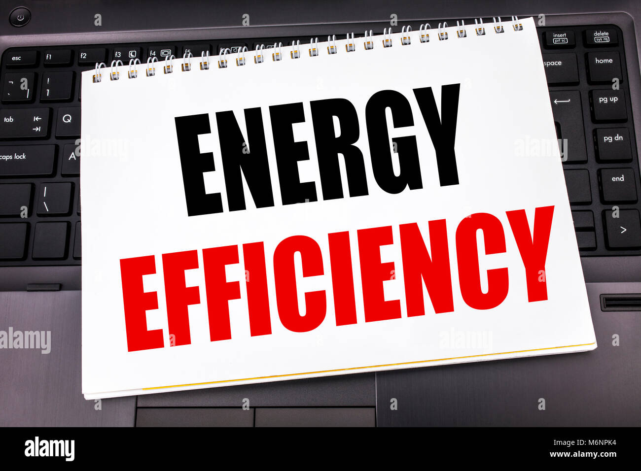 Handwritten text showing Energy Efficiency. Business concept writing ...