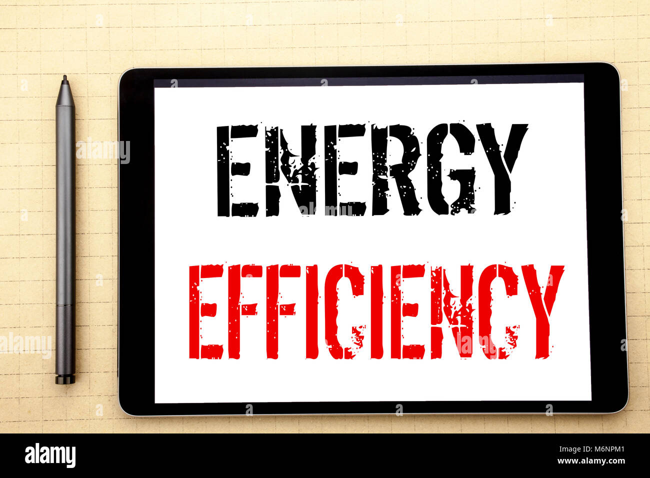 Handwritten text showing Energy Efficiency. Business concept writing ...