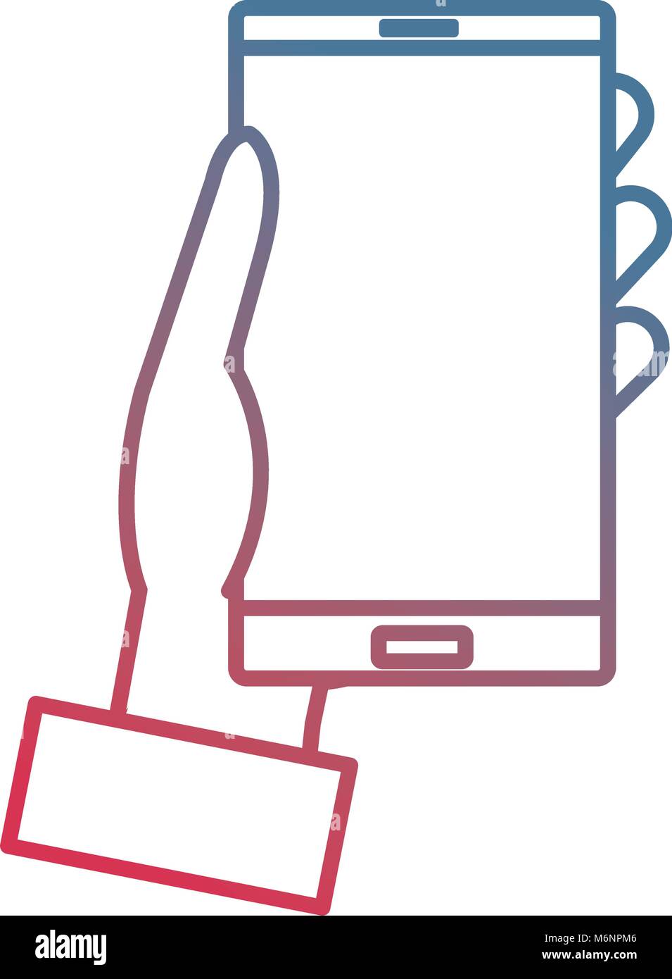 hand user with smartphone device isolated icon Stock Vector Image & Art ...