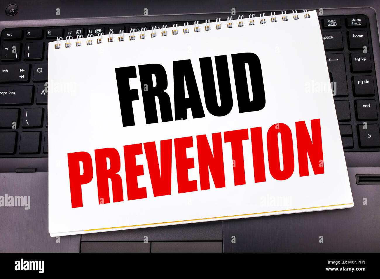 Handwritten text showing Fraud Prevention. Business concept writing for ...