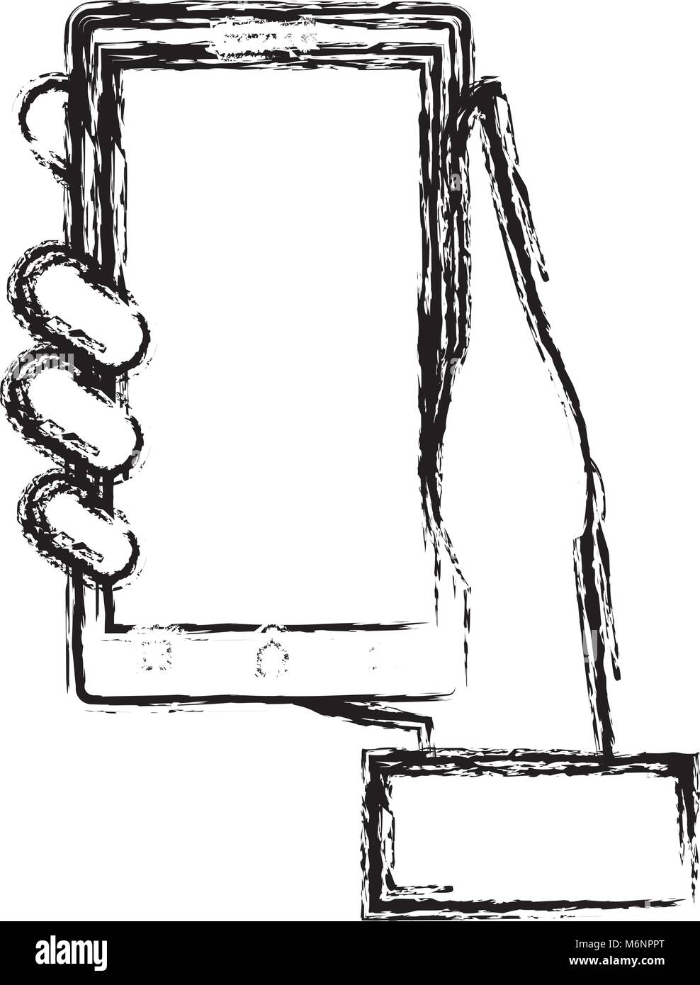 hand user with smartphone device isolated icon Stock Vector Image & Art ...