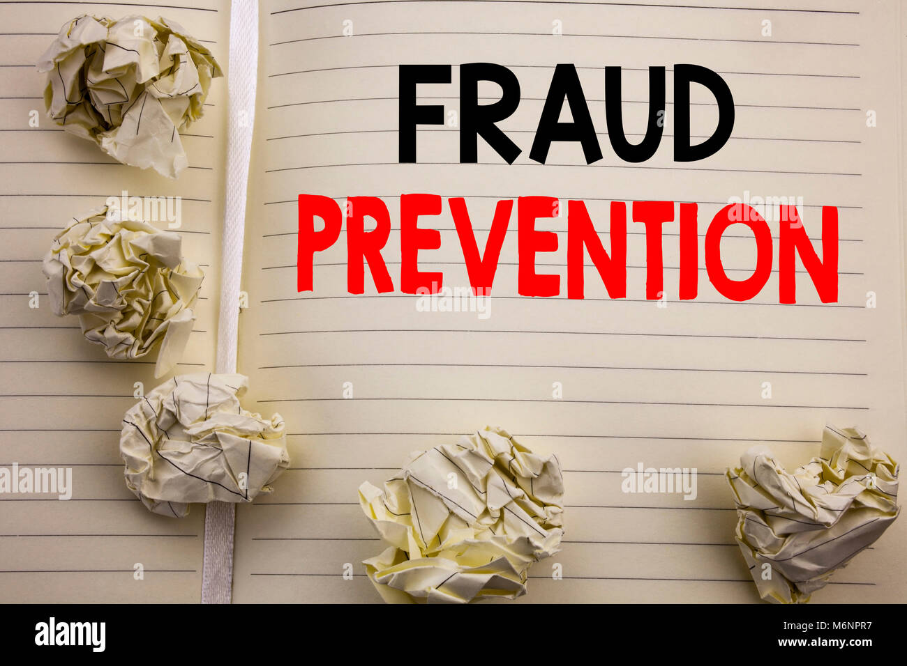 Handwritten text showing Fraud Prevention. Business concept writing for ...