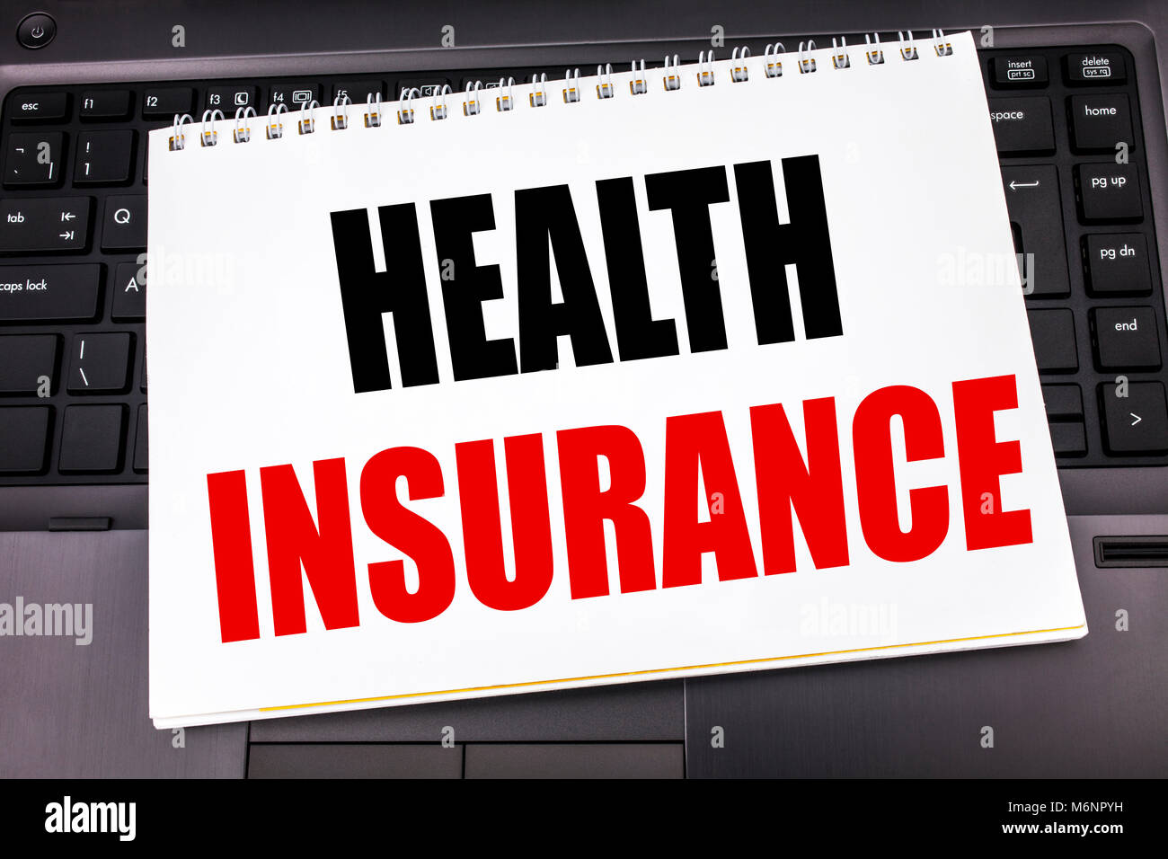 Handwritten text showing Health Insurance. Business concept writing for ...