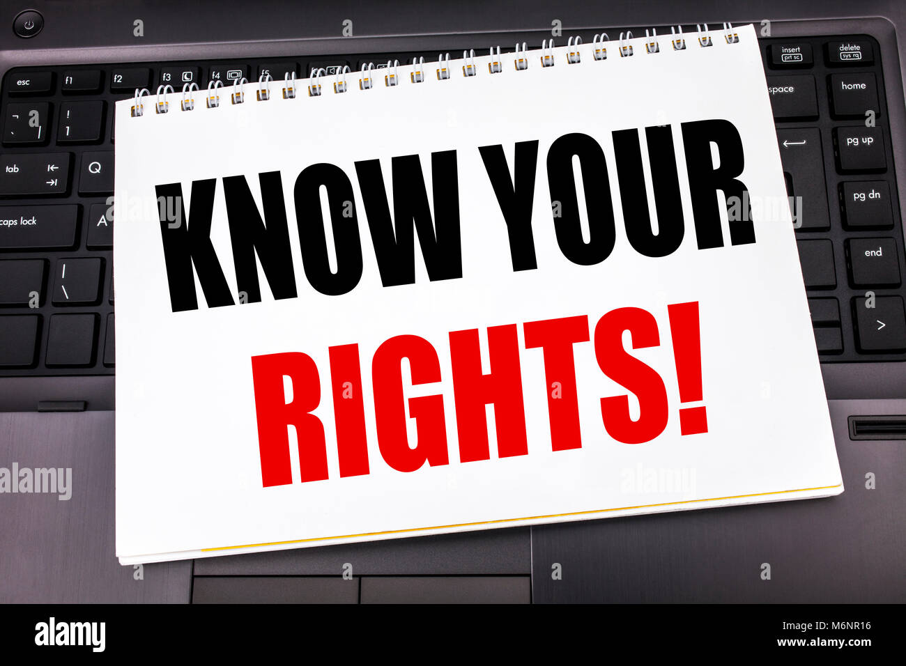 Handwritten text showing Know Your Rights. Business concept writing for ...