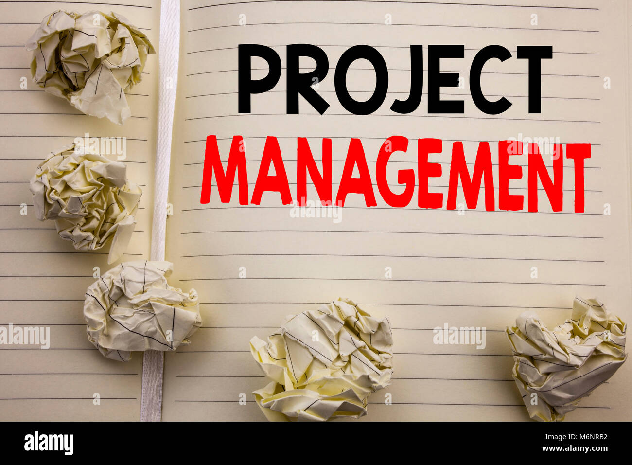 Handwritten text showing Project Management. Business concept writing ...