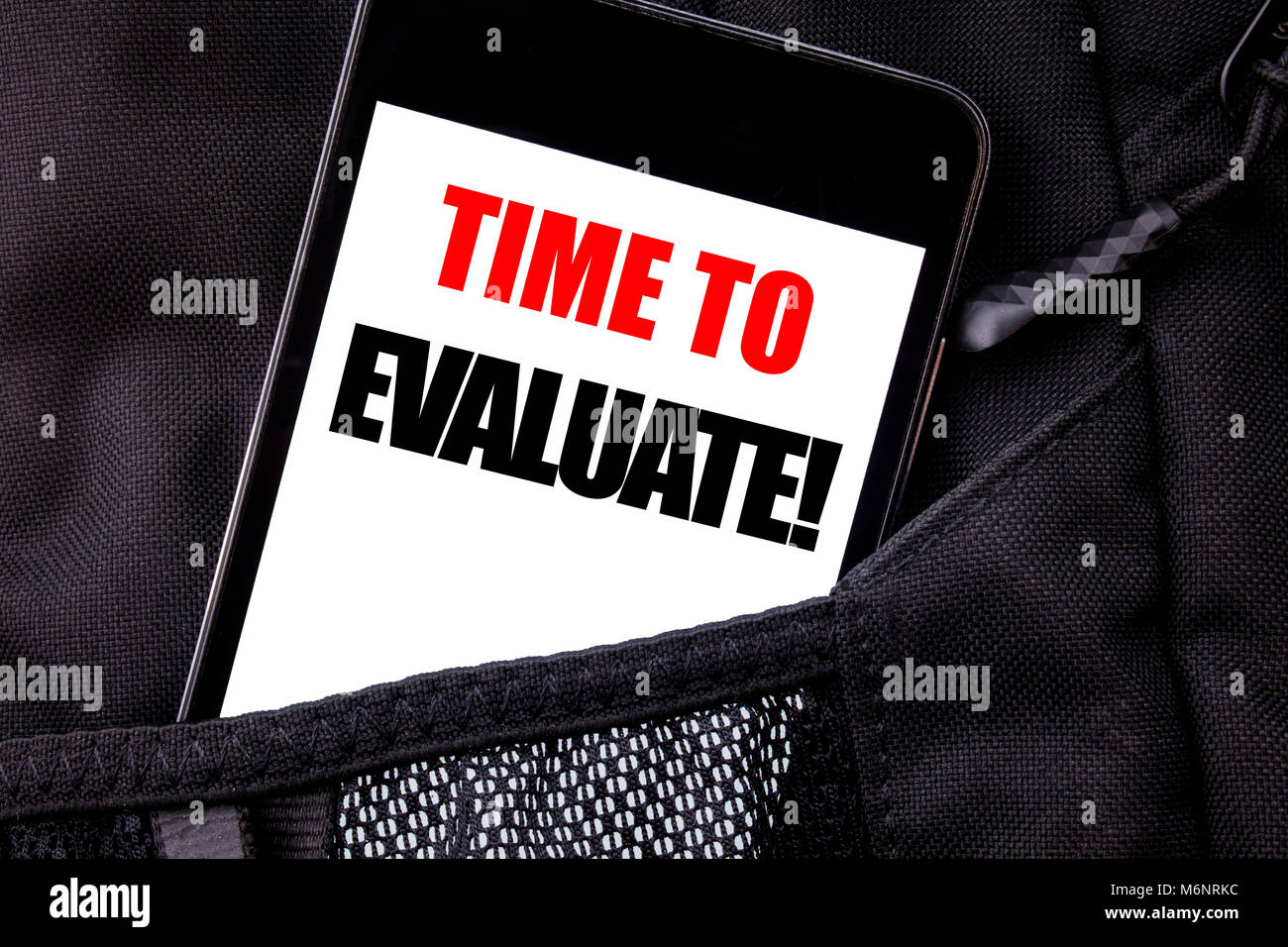 Handwritten text showing Time To Evaluate. Business concept writing for ...