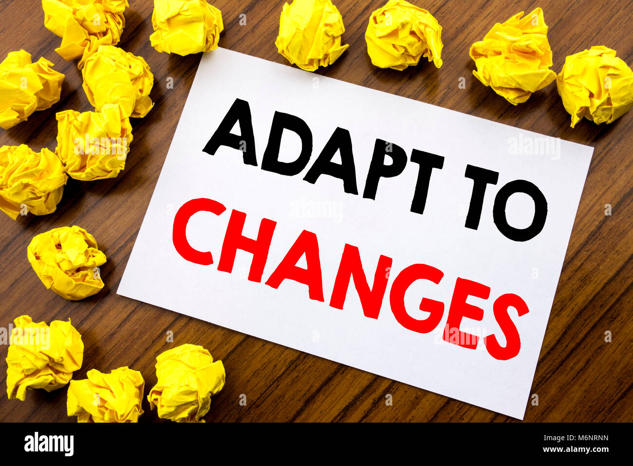 Handwritten text showing word Adapt To Changes. Business concept ...