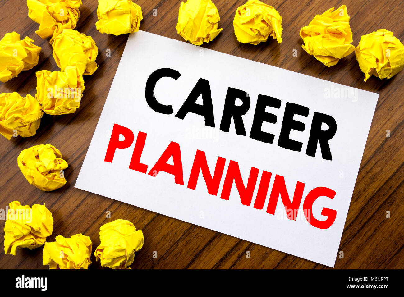 Handwritten text showing word Career Planning. Business concept writing ...