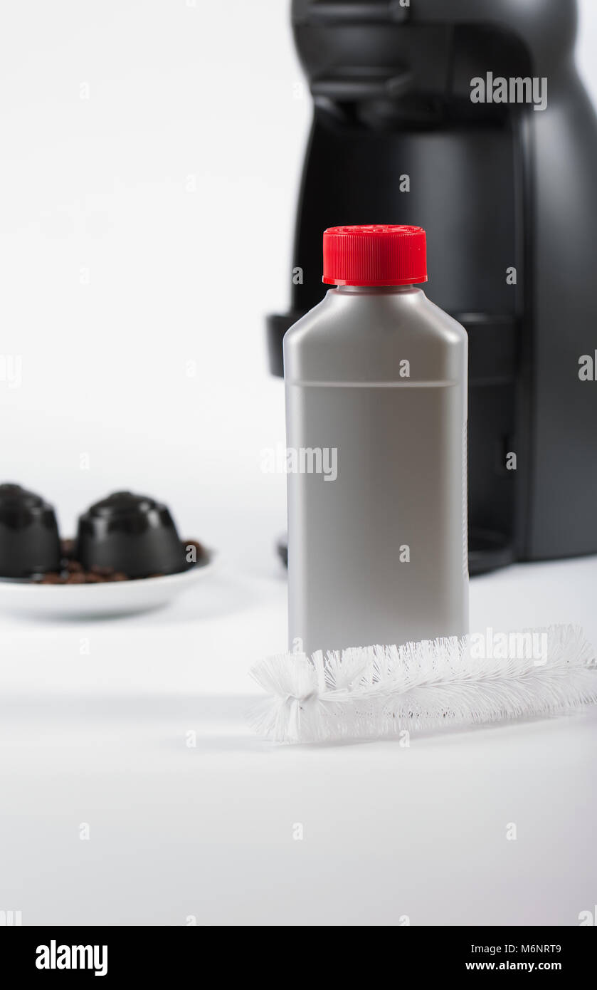 Coffee machine liquid limescale remover. Coffee capsules and coffee ...