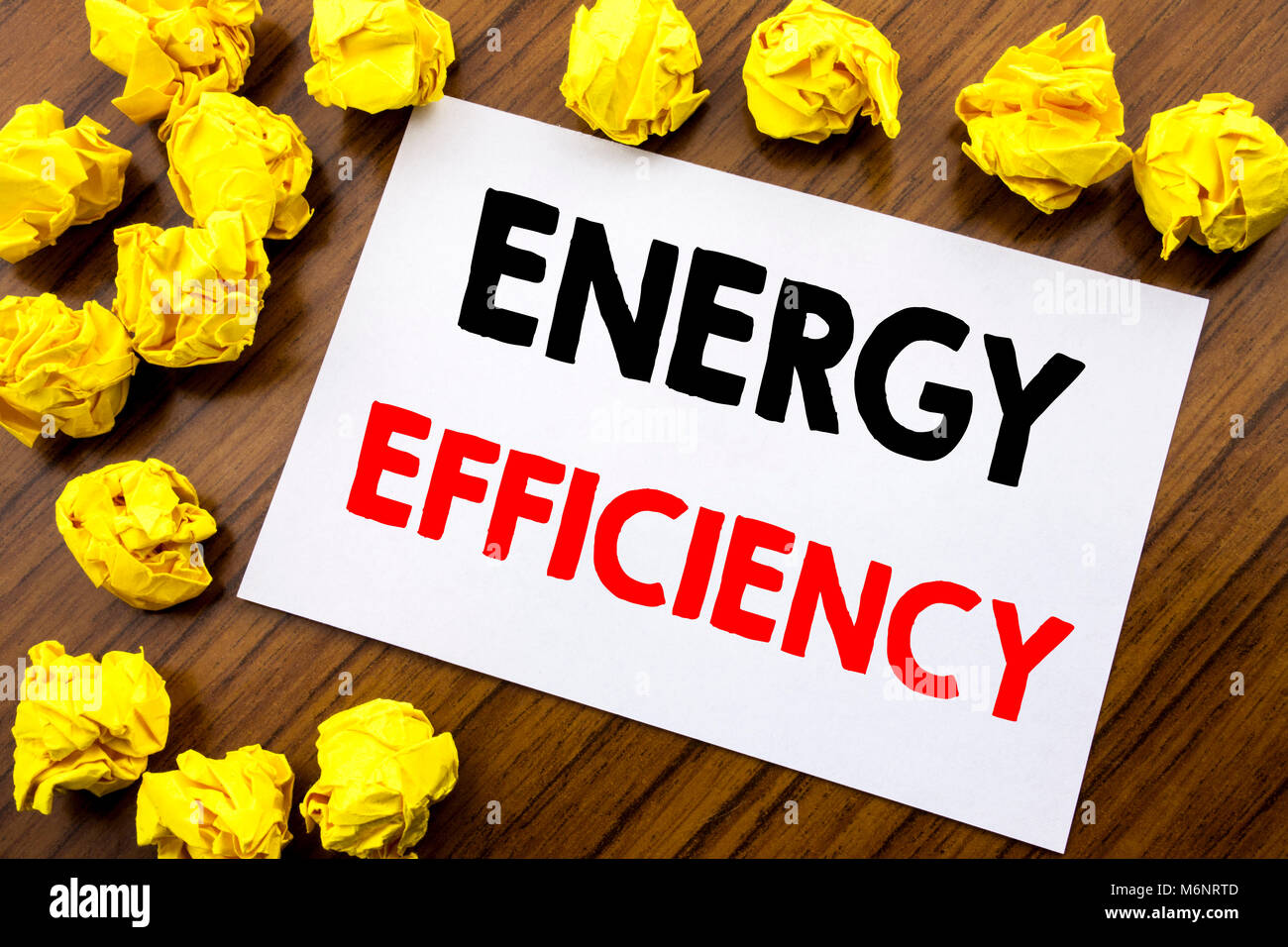 Handwritten text showing word Energy Efficiency. Business concept ...