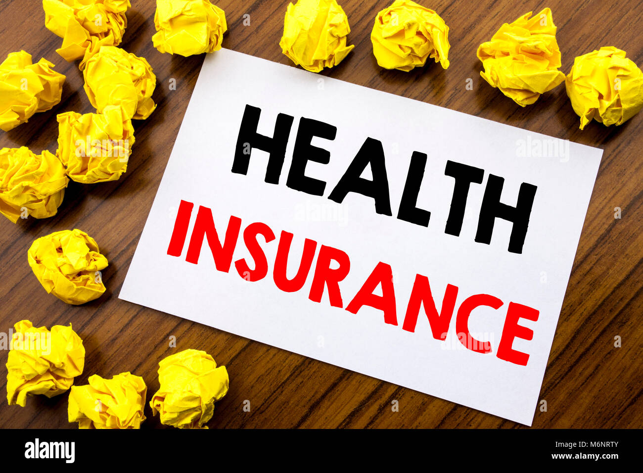 Handwritten text showing word Health Insurance. Business concept ...