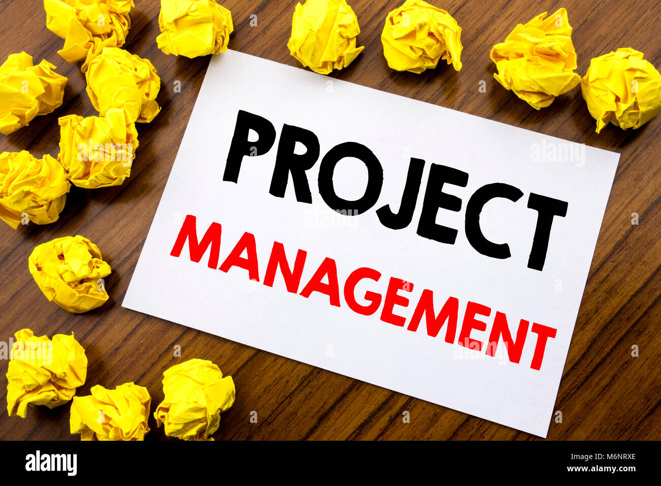 Handwritten text showing word Project Management. Business concept ...