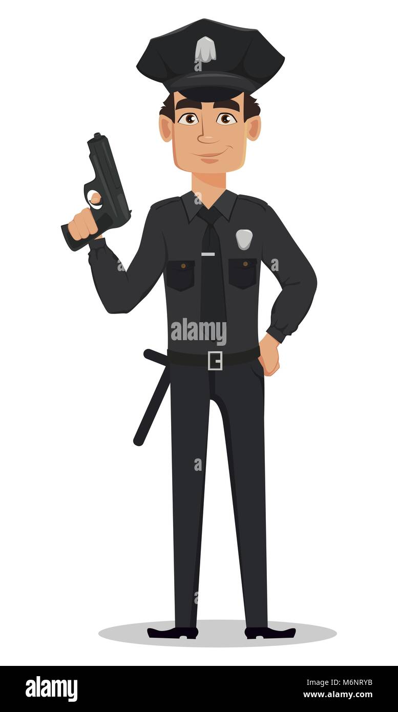 Policeman With Gun Drawn