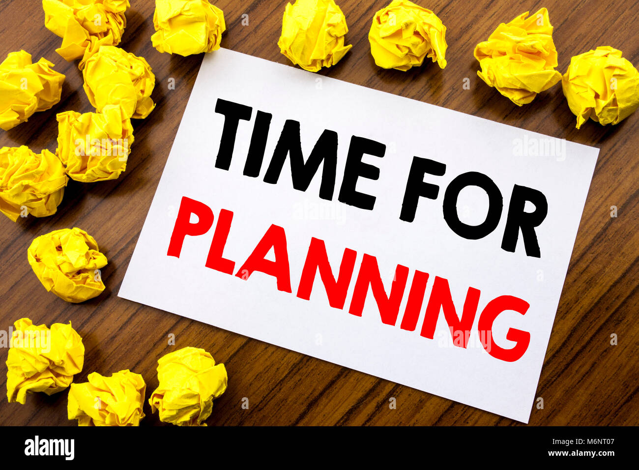 Handwritten text showing word Time For Planning. Business concept ...