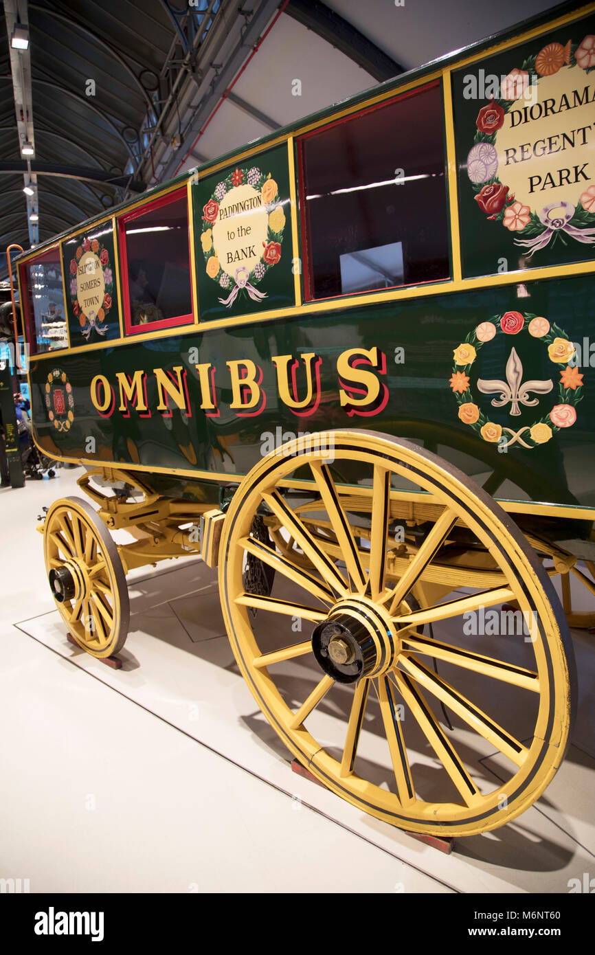 Horse drawn omnibus at London Transport Museum in London, England ...