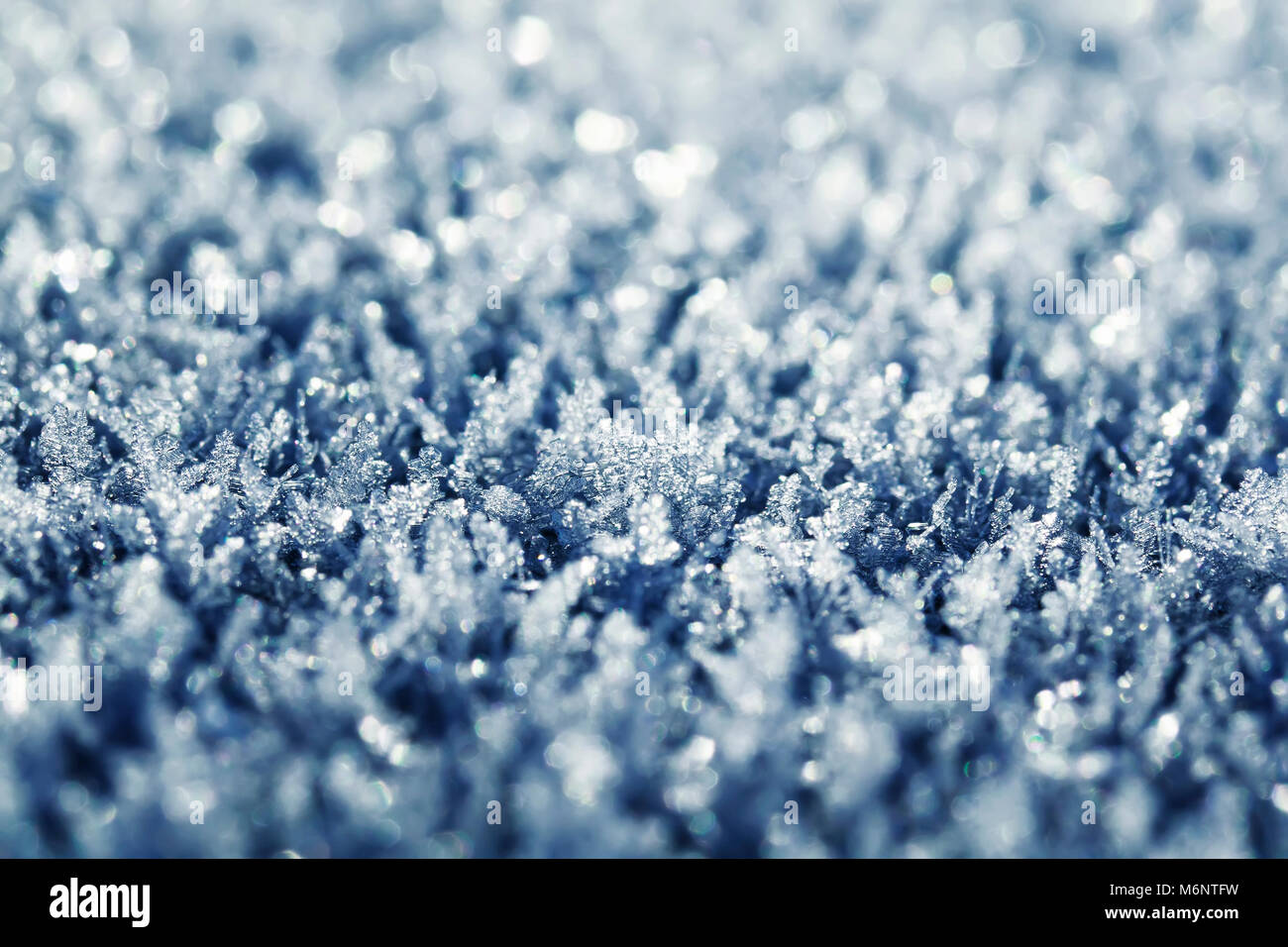 beautiful natural background of carved shiny blue frost crystals Stock ...