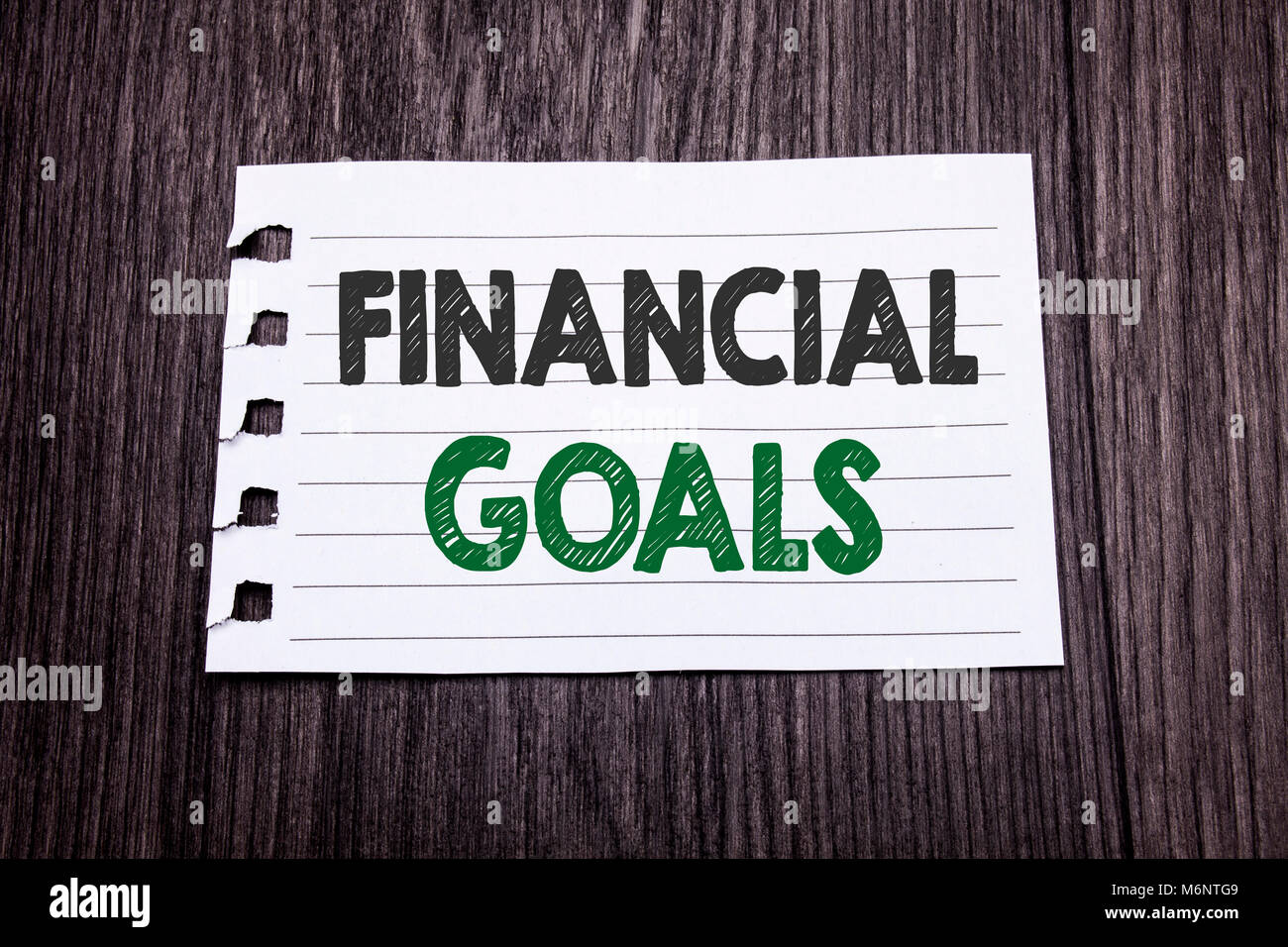 Word, writing Financial Goals. Business concept for Income Money Plan ...