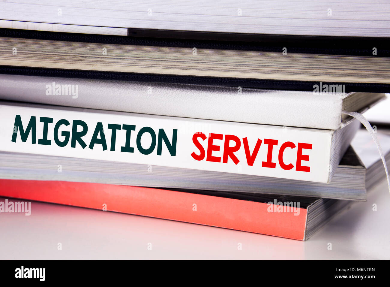 Word, writing Migration Service. Business concept for Online Network ...