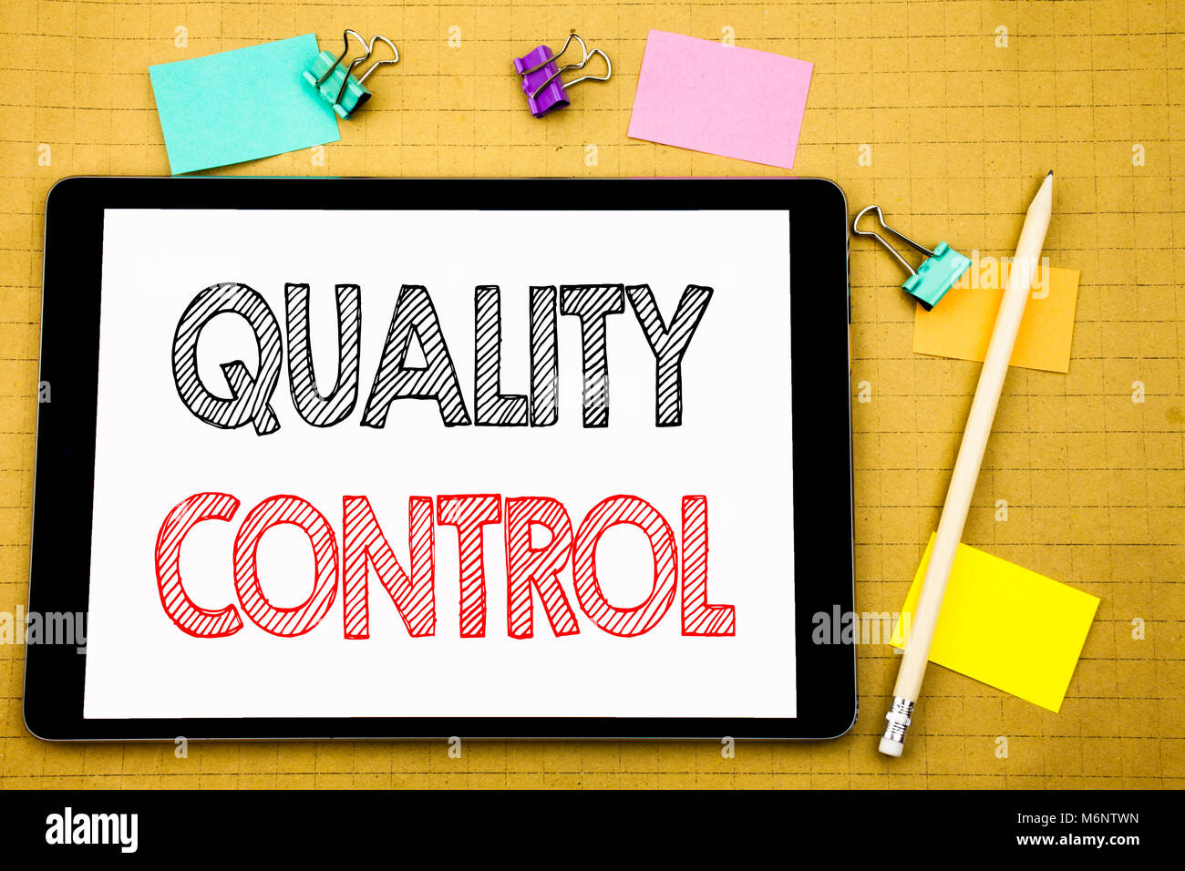 Word, writing Quality Control. Business concept for Improvement Work ...