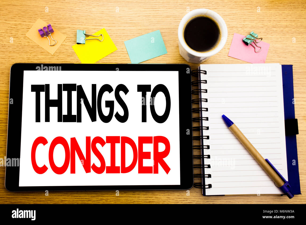 Word, writing Things To Consider. Business concept for Business ...
