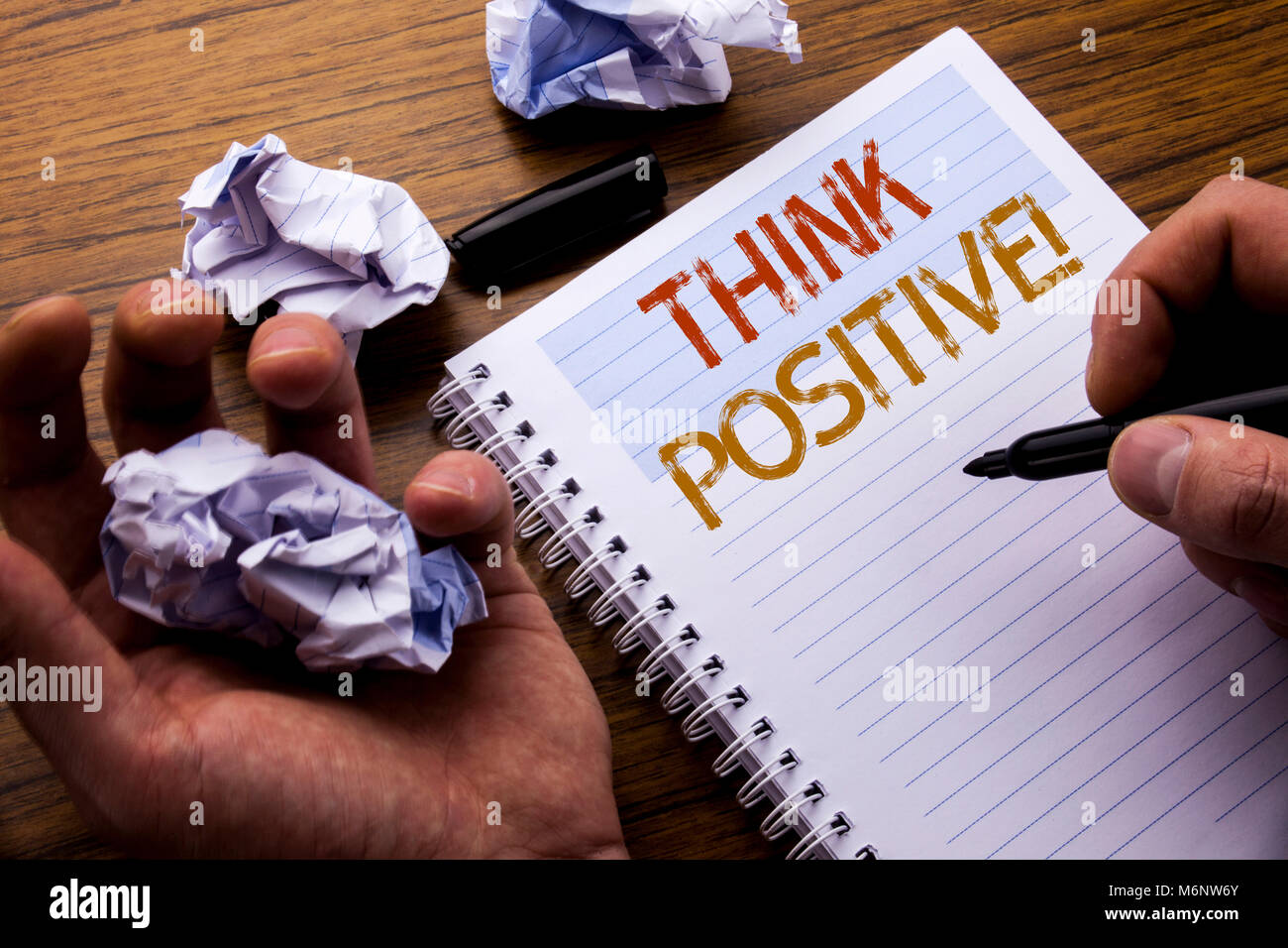 Word, writing Think Positive. Concept for Positivity Attitude written ...