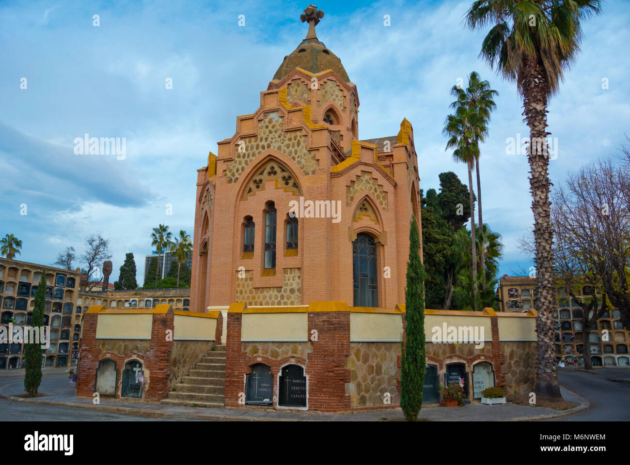 Modernista style chapel, from 1897, with neo gothic style windows ...