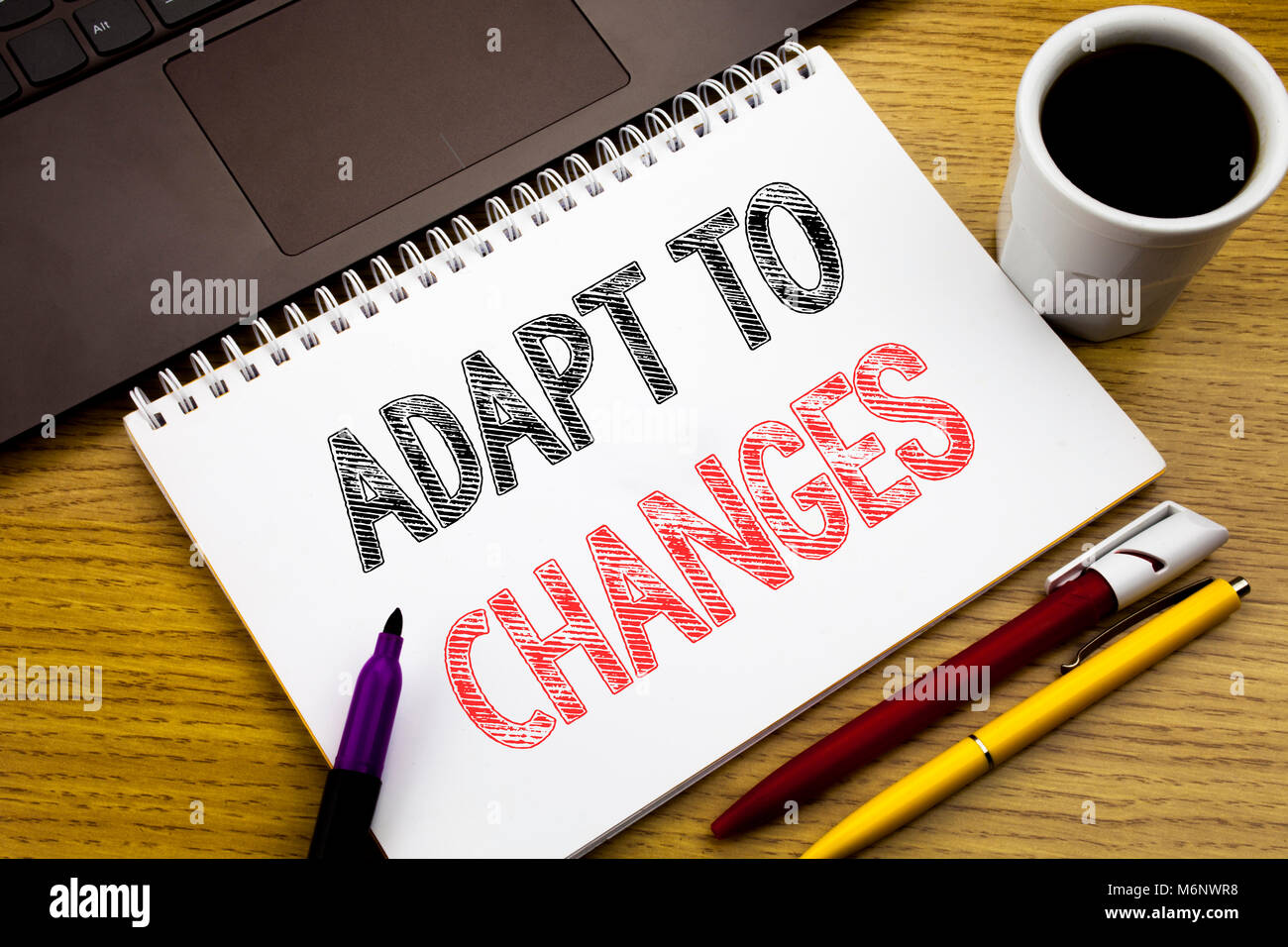 Writing text showing Adapt To Changes. Business concept for Adaptation ...